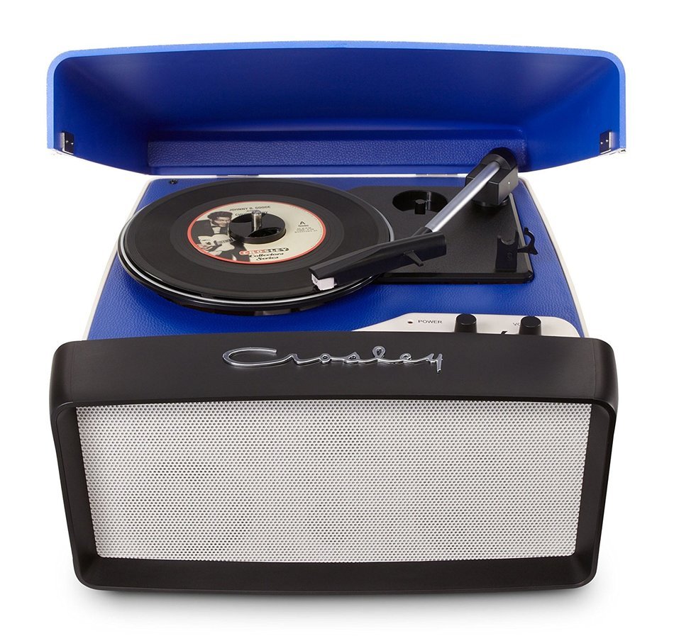 Crosley CR6010A-BL 3-Speed Collegiate Portable USB-Enabled Turntable ...
