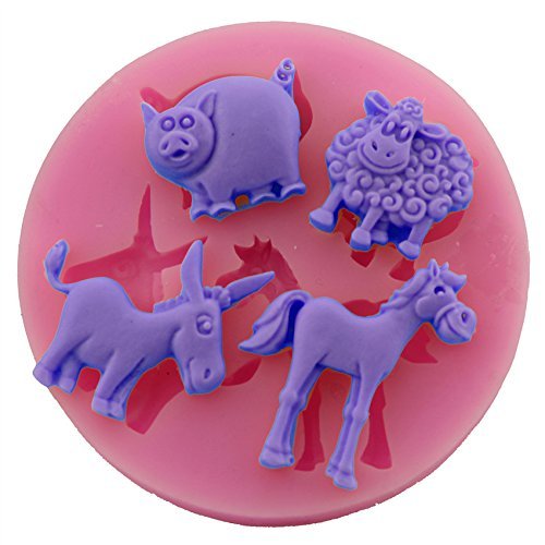 Let'S Diy Cake Decorating Cartoon Pig Sheep Horse Shaped Silicone Mold ...