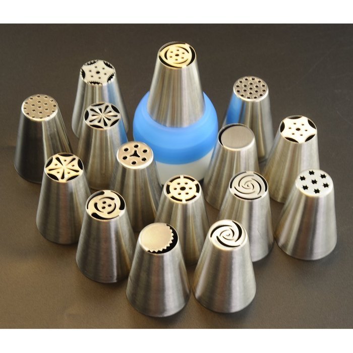 TANGCHU 15pcs Small Russian Cake Decoration Pastry Icing Nozzle Tip ...
