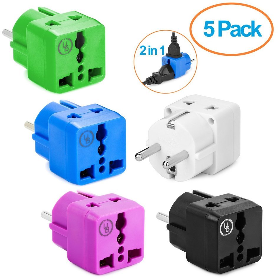 Yubi Power 2 in 1 Universal Travel Adapter with 2 Universal Outlets ...