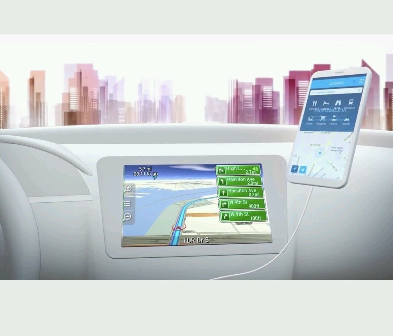 HONDALINK AHA SIRI IOS HDMI CABLE KIT CIVIC CRV FIT HRV IPHONE 5 AND 6 ...