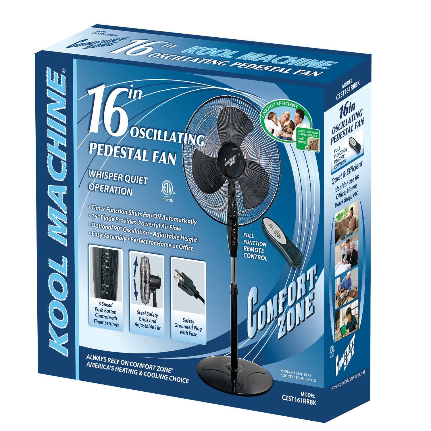 Comfort Zone CZST181RBK Pedestal Fan free image download