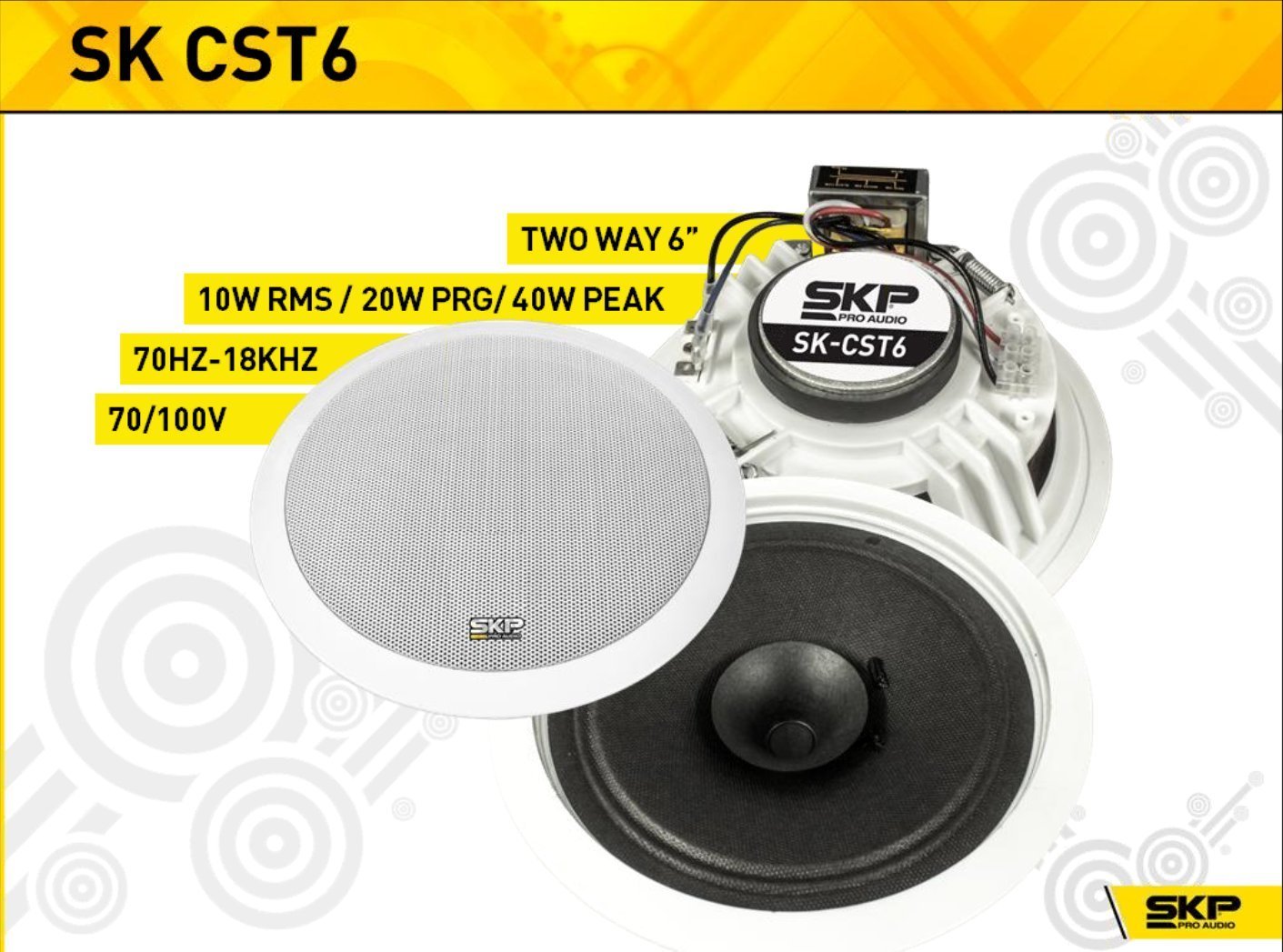 SKP Pro Audio SK-CST6 In-Wall | Ceiling Speaker (60W) N3 free image ...