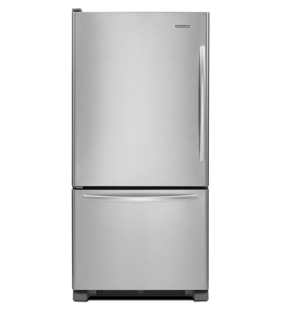 KitchenAid KBLS19KCMS 30" Stainless Bottom Freezer Refrigerator free ...