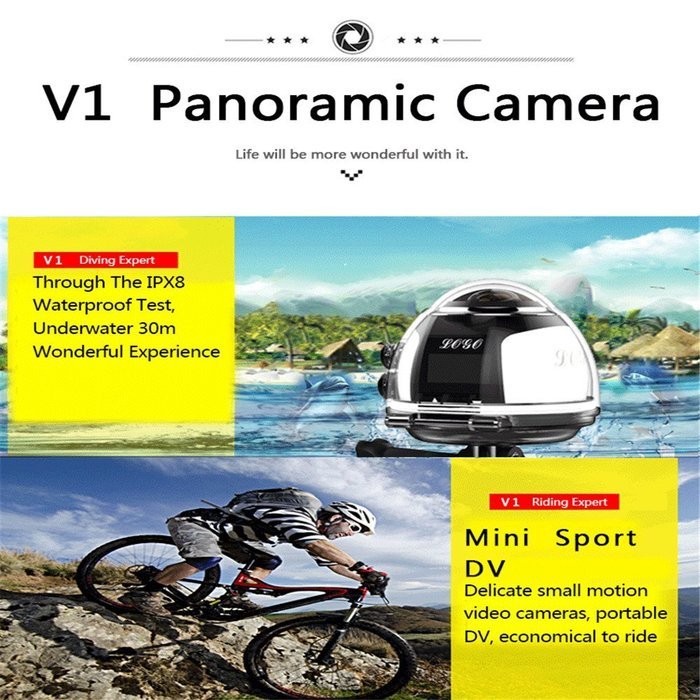 360 degree panoramic camera HD 4K waterproof movement WIFI DV Mini 3D ...