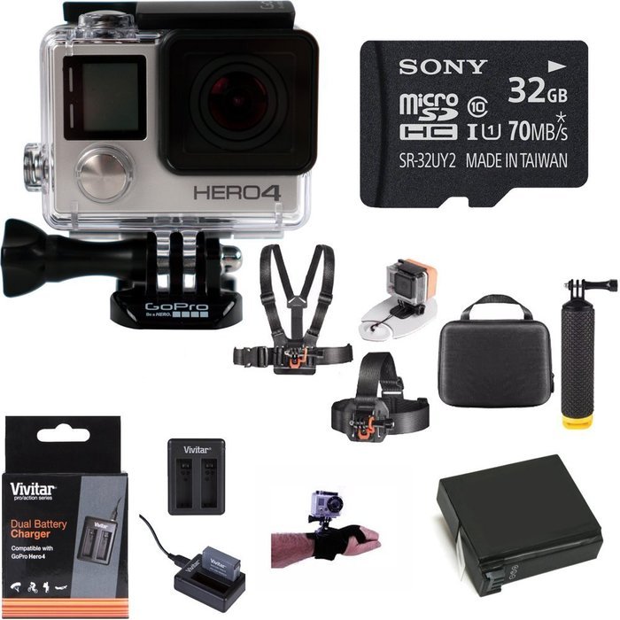 GoPro Hero 4 Black 4K Camera/Music Edition w/ Surf & On Water Action ...