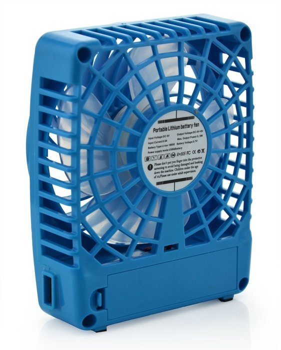 Topwell Mini Square Rechargeable Clip Base Fan with LED Light, Battery ...