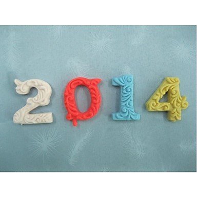 Sher Large Size 0-9 Numbers Shaped Fondant Cake Chocolate Silicone Mold ...