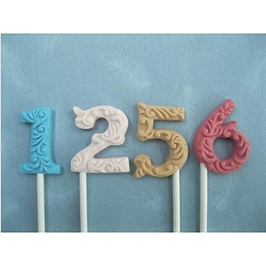 Sher Large Size 0-9 Numbers Shaped Fondant Cake Chocolate Silicone Mold ...