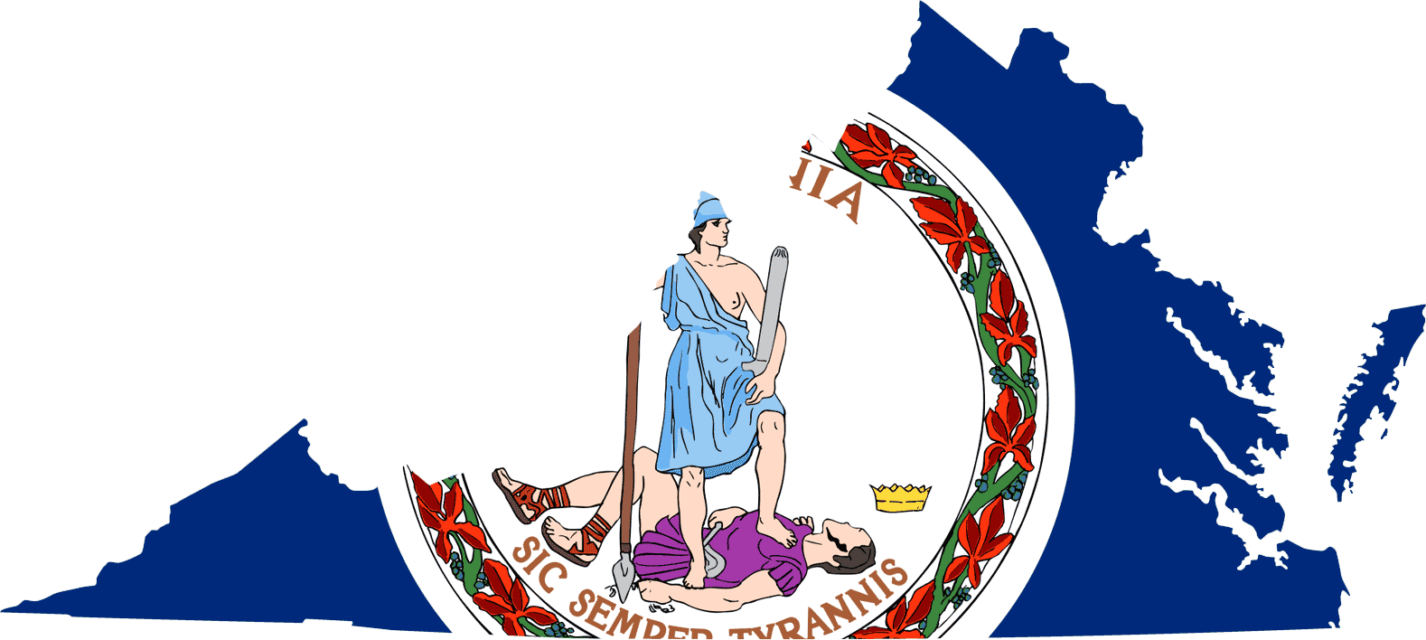 Virginia Flag Map free image download