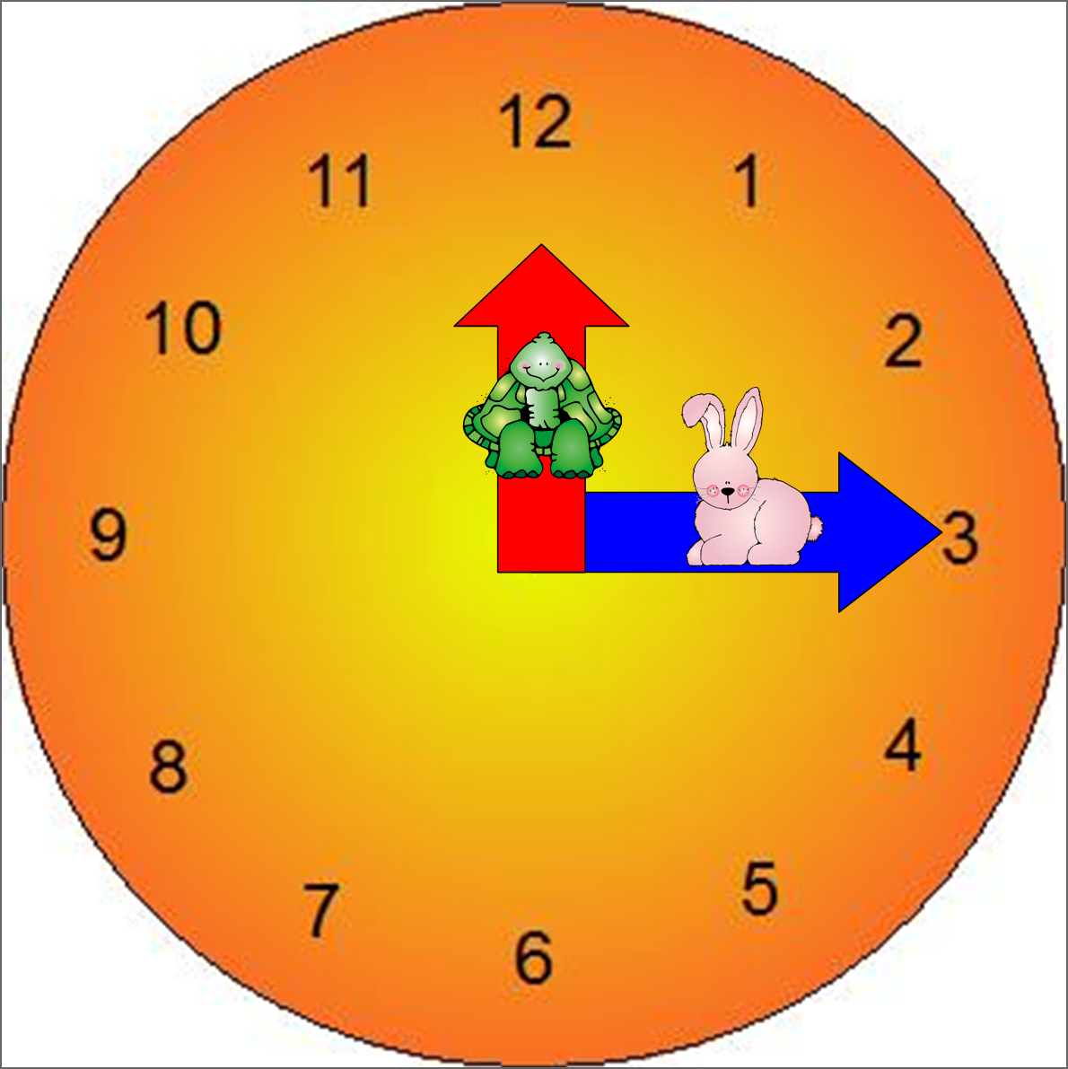 Colorful clock with the animals clipart free image download