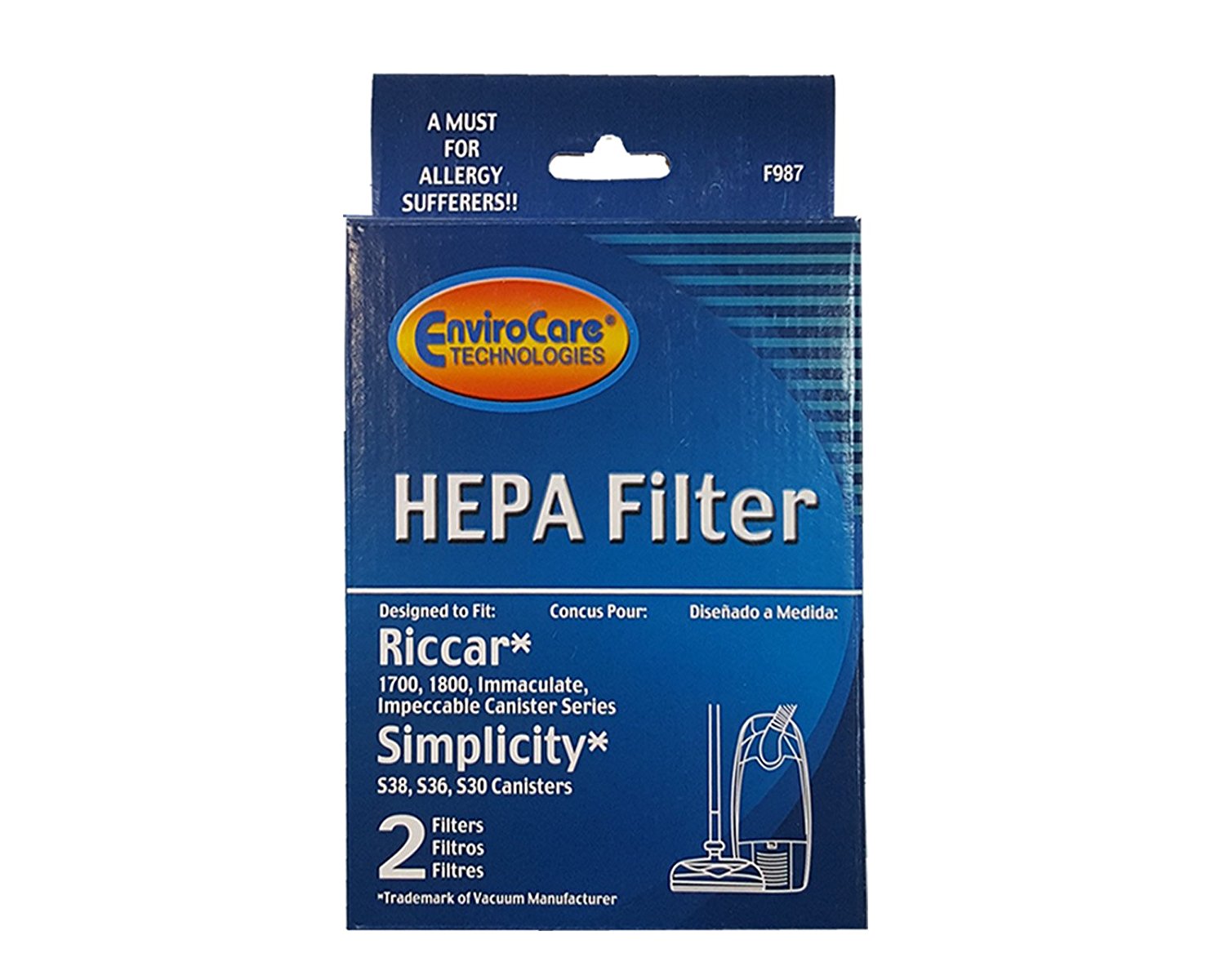 Riccar 1700 1800 HEPA And Charcoal Filter Set RF17 Also Will Fit ...