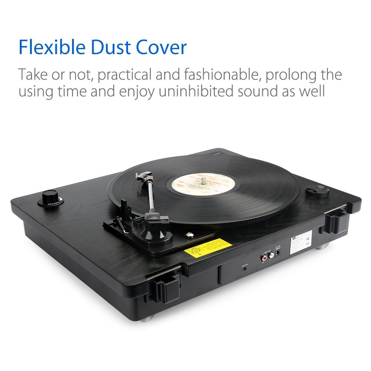 1byone Belt Driven Bluetooth Turntable with Built-in Stereo Speaker ...