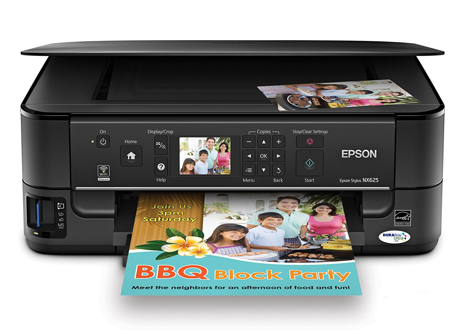 Epson Stylus NX625 Wireless All-in-One Color Inkjet Printer, Copier ...