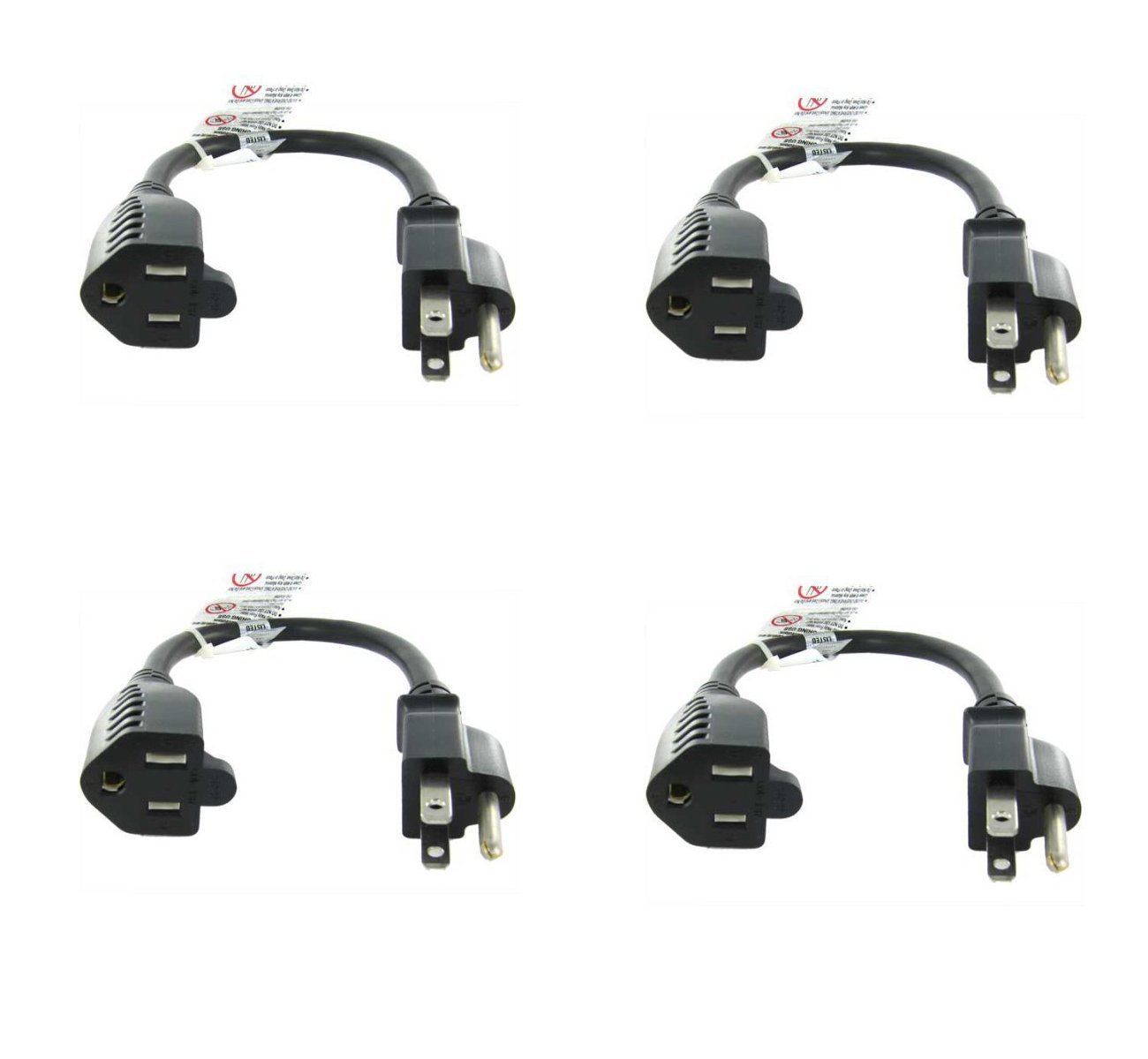 C&E CNE74467 1-Feet 16AWG Outlet Saver Power Extension Cord NEMA 5-15R ...