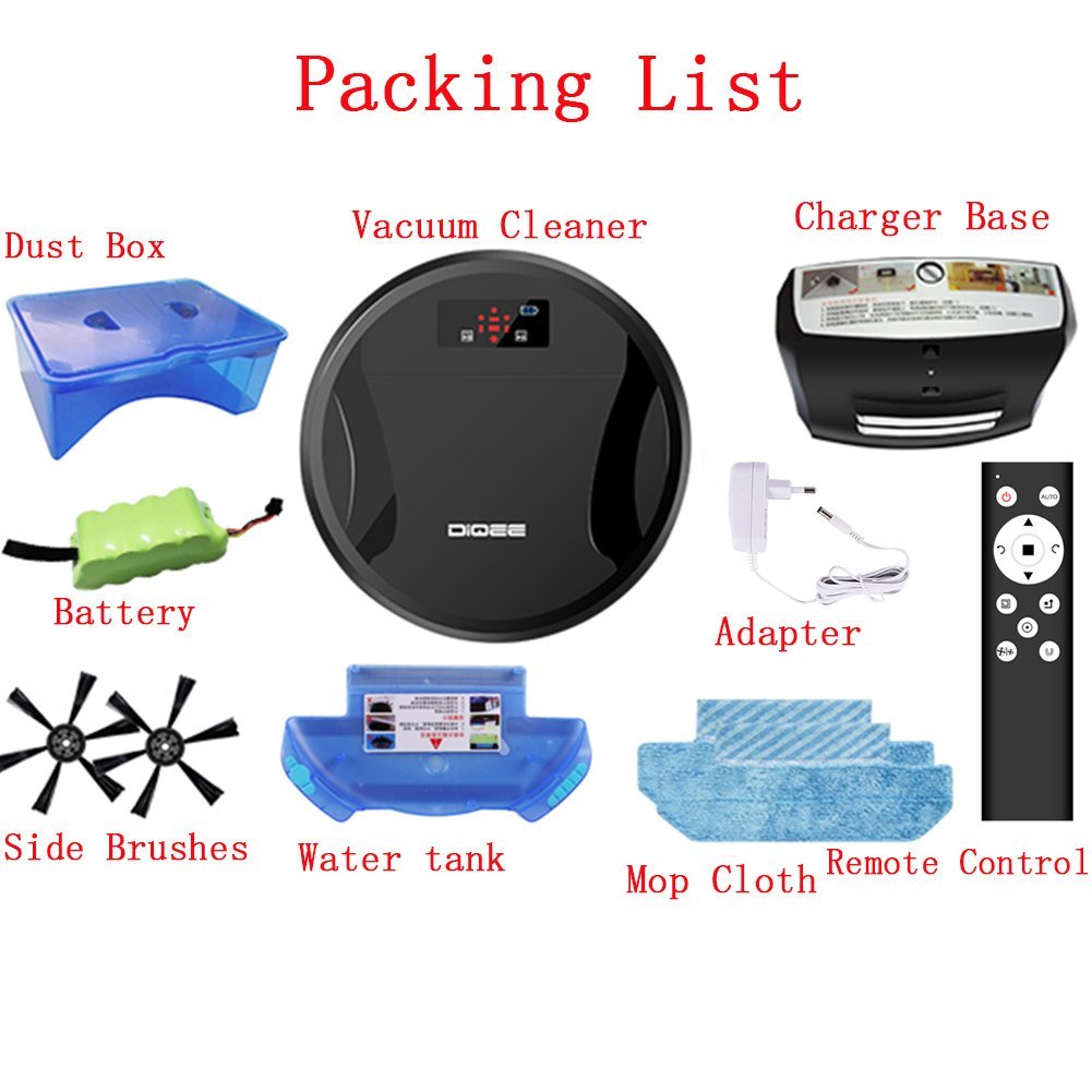 2 in 1 Smart Robot Vacuum Cleaner Cleaning Appliances 280ML Large Water ...