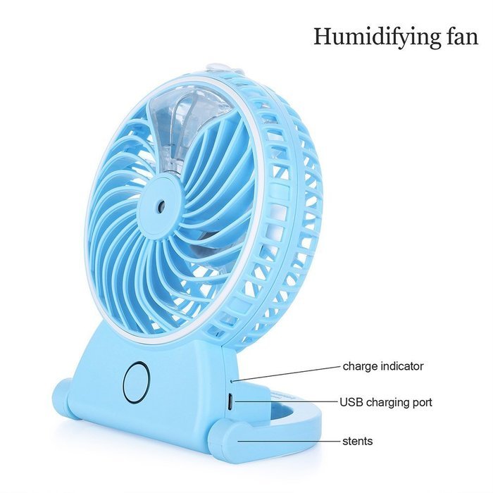 BASSTOP Portable Table Fan Mist Spray Cooling Desk Fan Air Handheld USB ...