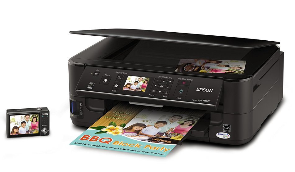 Epson Stylus NX625 Wireless All-in-One Color Inkjet Printer, Copier ...