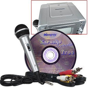 Memorex MKS8590 CD/CD+G Home Recording Karaoke System w/5" 4-Line B/W ...