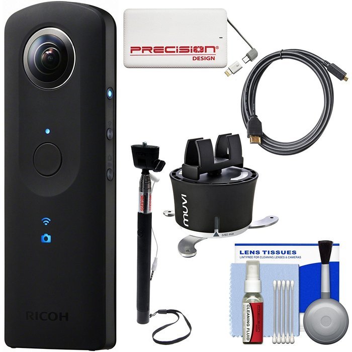 Ricoh Theta S 360-Degree Spherical Digital Camera (Black) with 360 Time ...