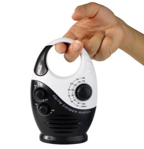 Waterproof FM/AM Mini Shower Radio Bathroom Hanging Music Radio FM 88 ...