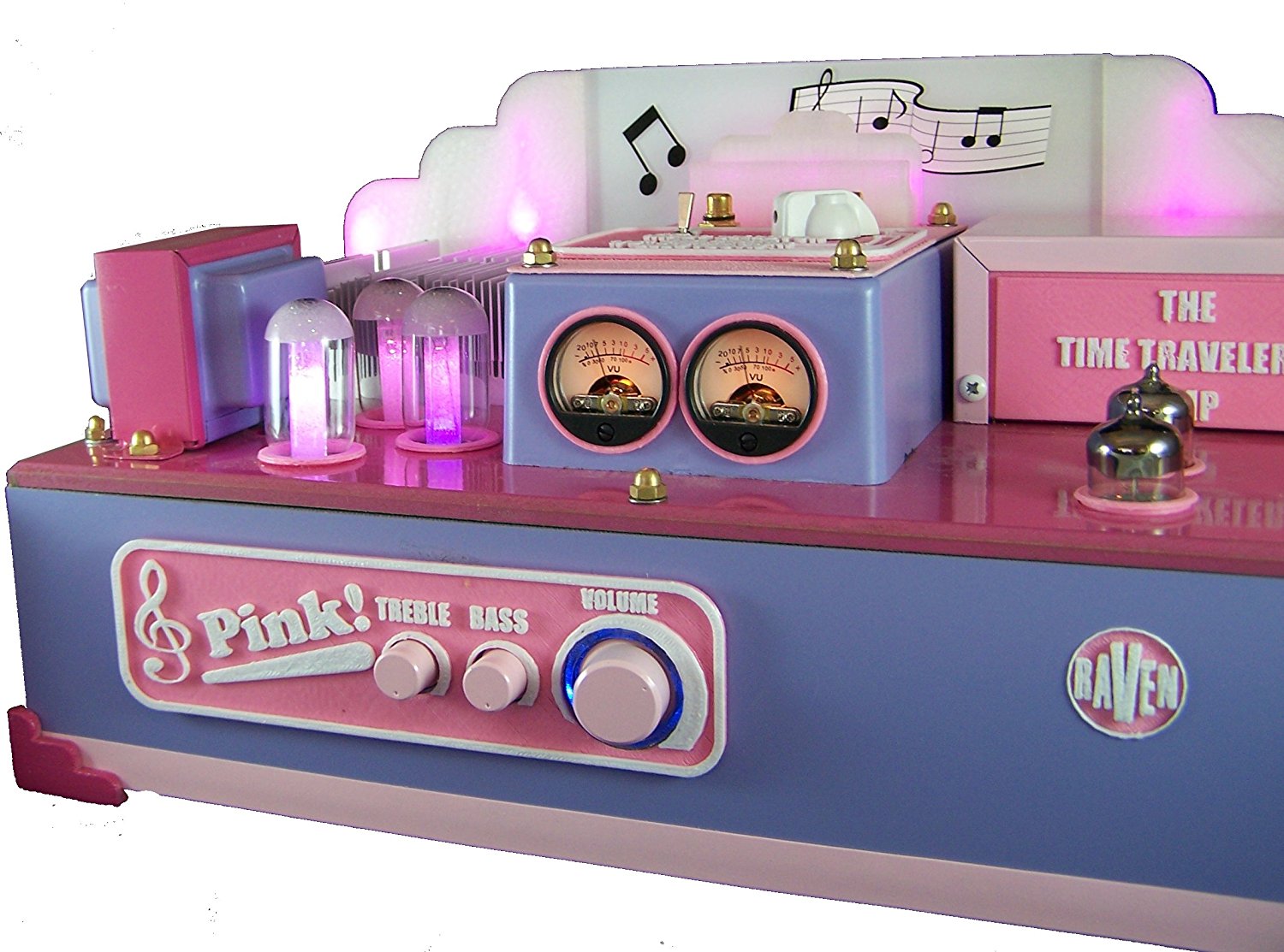 The Time Traveler's Amp PINK! Model Bluetooth Vacuum Tube Hybrid Stereo ...