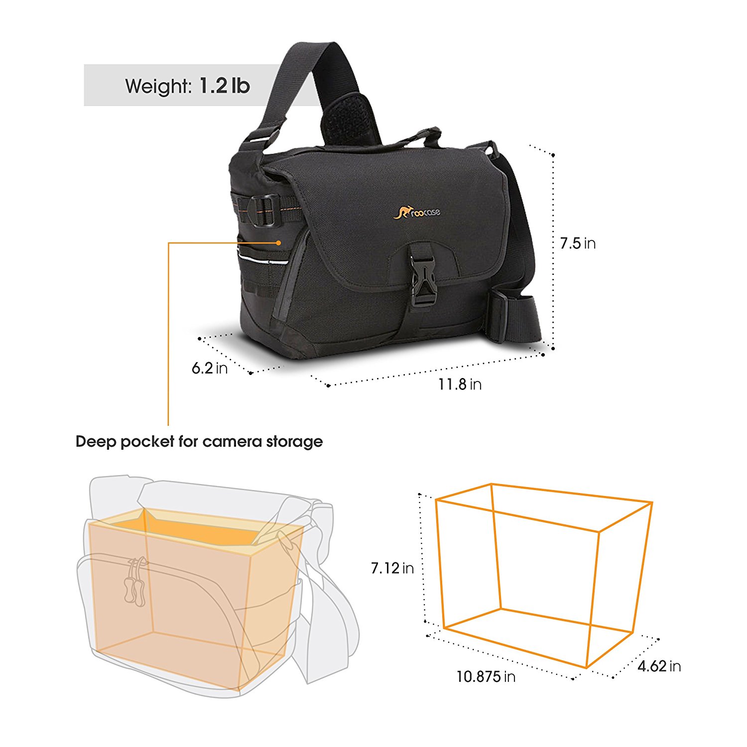 Large Camera Bag, rooCASE DSLR Camera Shoulder Case Bag N10 free image ...