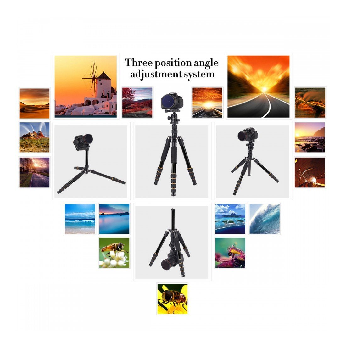 Q666 Portable Professional Tripod&Ball Head Compact Travel for Canon ...
