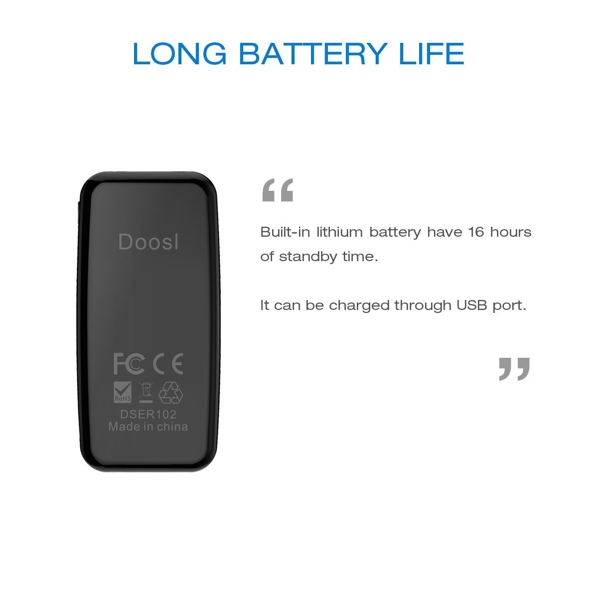 Doosl® Bluetooth Receiver, 2nd Gen Portable Wireless Music Receiver ...