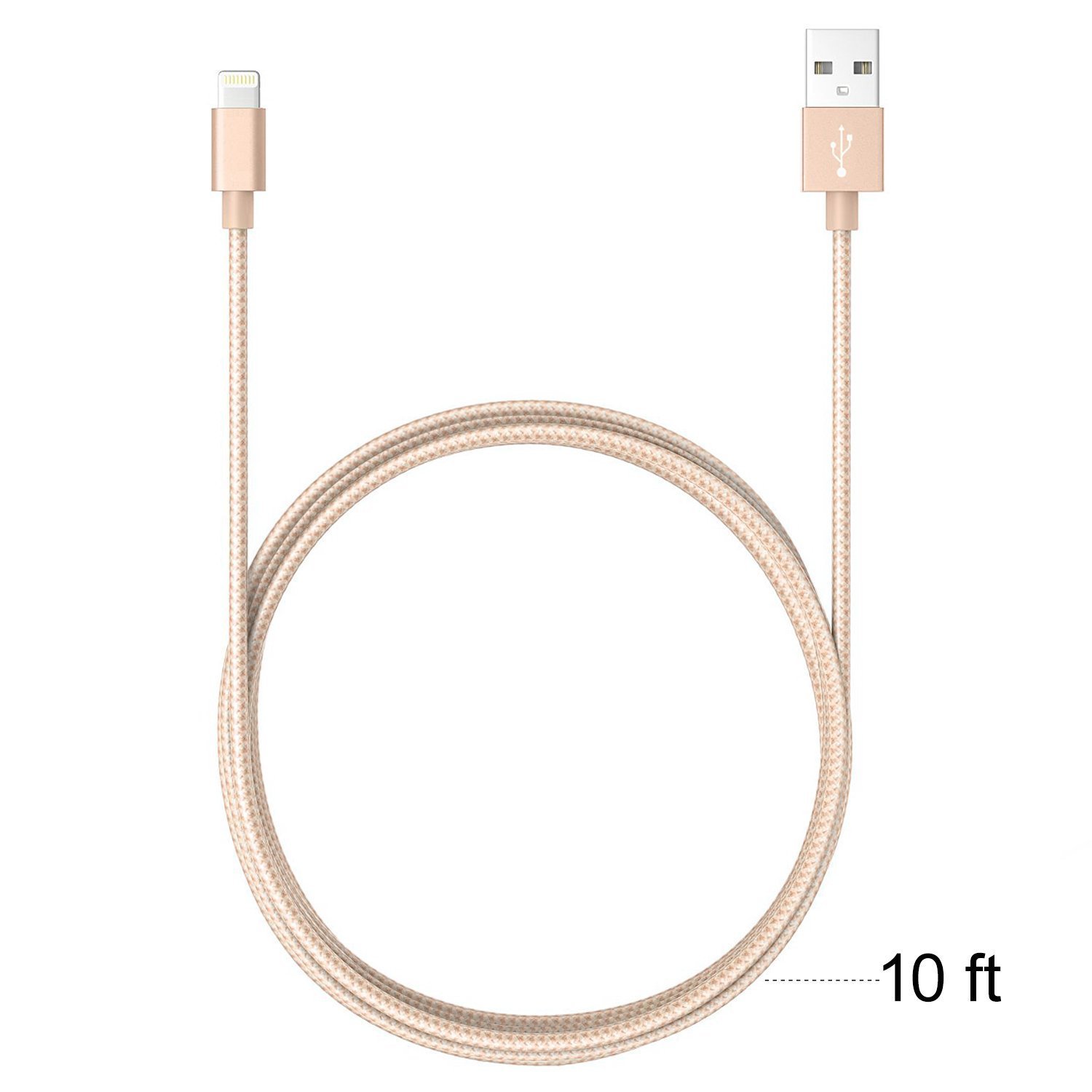 Lightning Cable, VP 2Pack 10 FT iPhone Charger Cord nylon braided for ...
