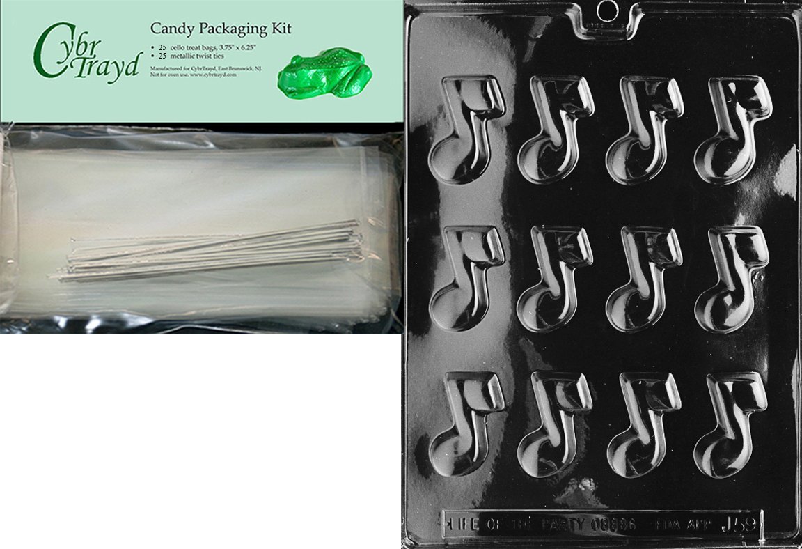 Cybrtrayd J059 Musical Note Chocolate Candy Mold with Exclusive ...