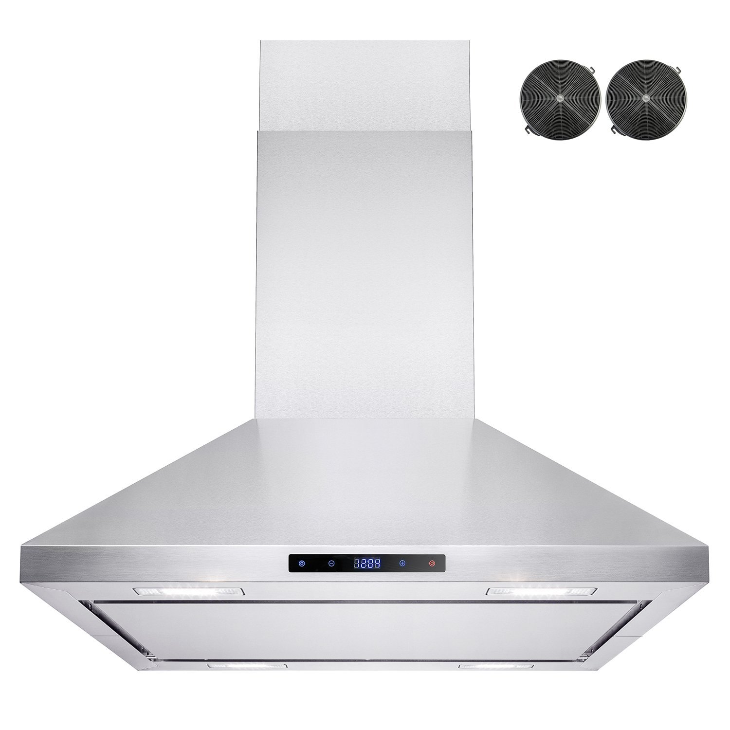 AKDY 30" Modern Kitchen Stainless Steel Island Mount Quiet Noise Reduce ...