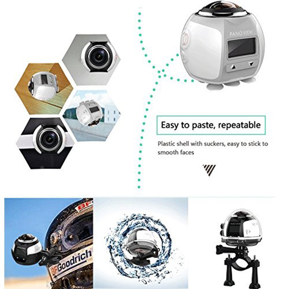 SMTTECH 360° Panoramic Wireless Camera 3D VR Action Outdoor Sports ...