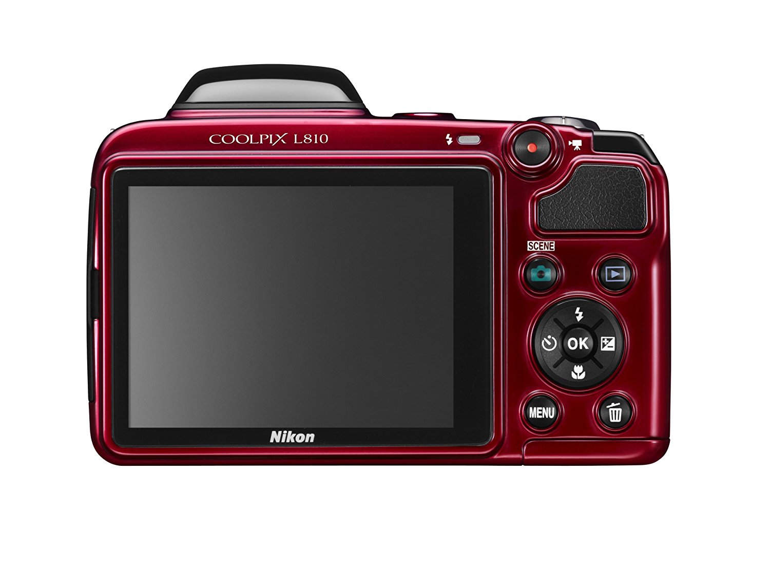 Nikon COOLPIX L810 Compact Digital Camera - Red (16.1MP, 26x Optical ...