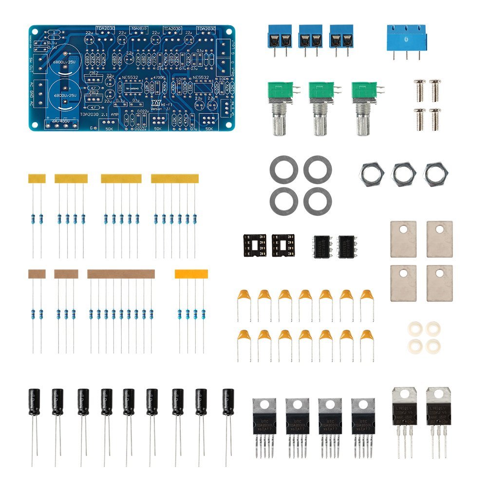 SainSmart TDA2030L Digital Audio Amplifier, 34W+34W DC 12-36V/ AC 9-25V ...