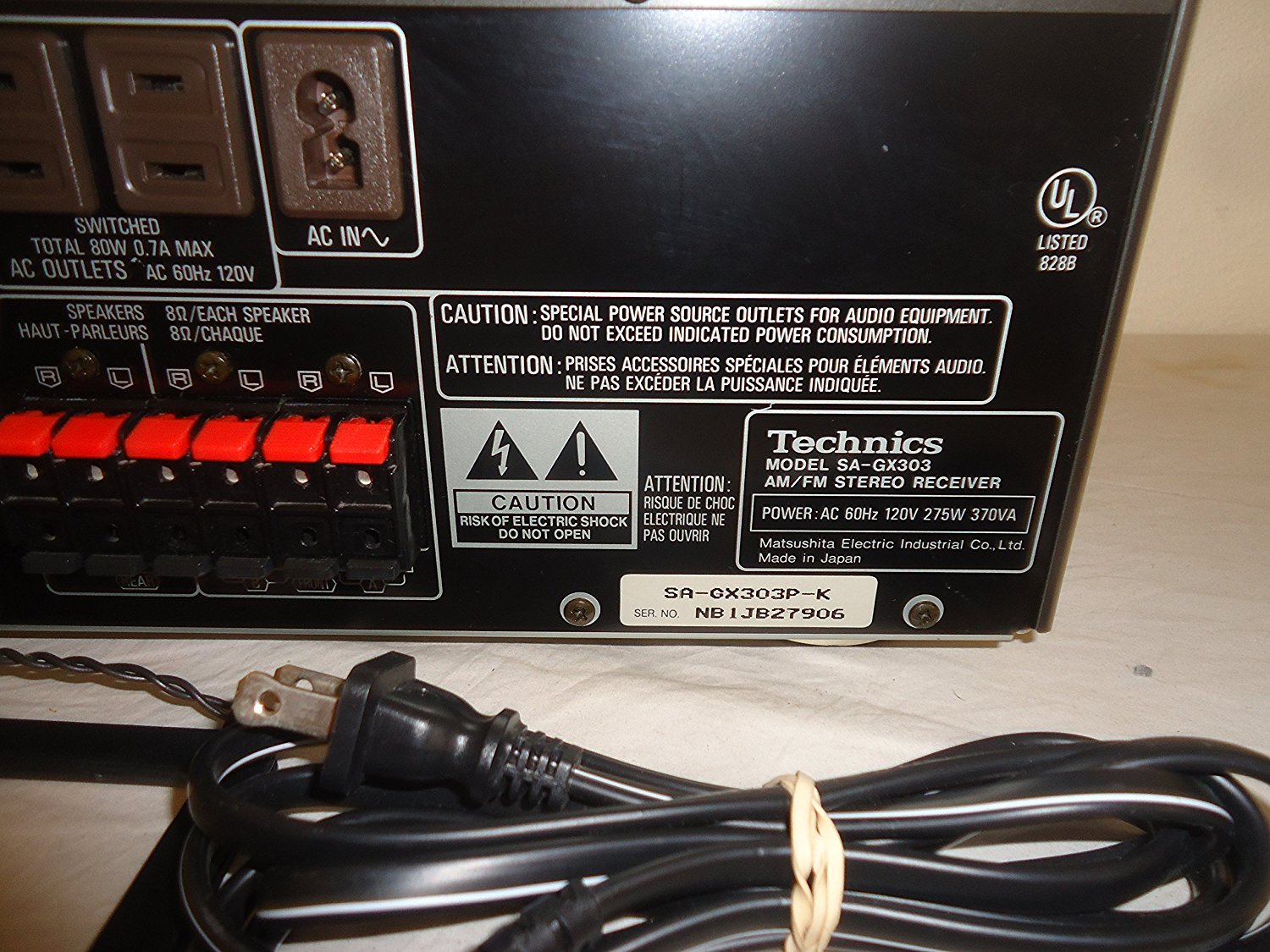 Technics SA-GX303 AV Audio Video Control Center Stereo Receiver ...