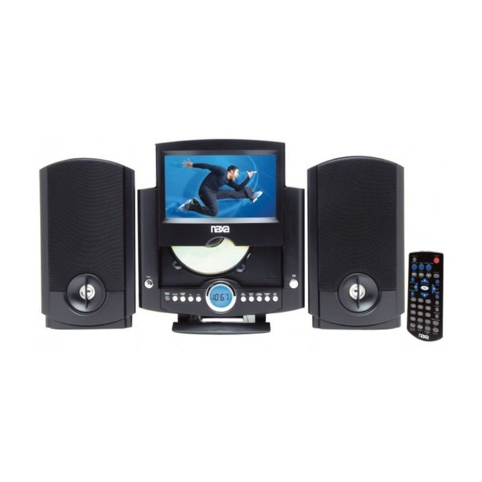 Naxa NDL-431 7" Motorized DVD Micro System with PLL Digital AM/FM Radio ...