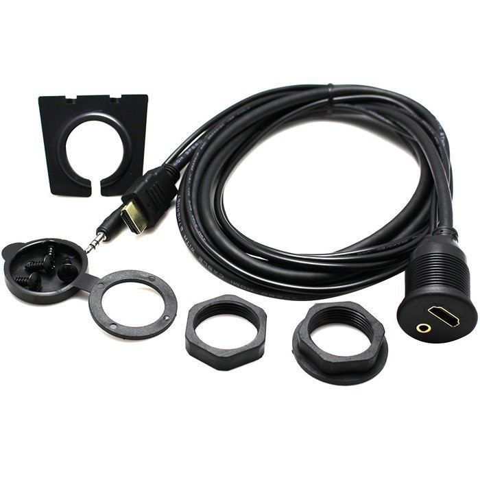 RAYSUN 1 Meter USB and 3.5mm AUX Extension Flush Mount - USB Dash Mount ...