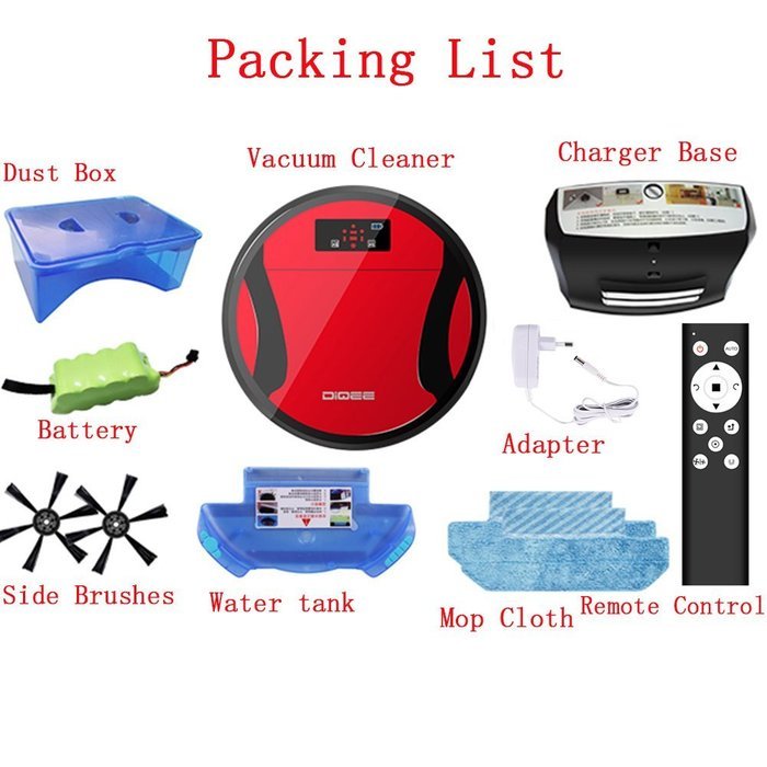 2 in 1 Smart Robot Vacuum Cleaner Cleaning Appliances 280ML Large Water ...