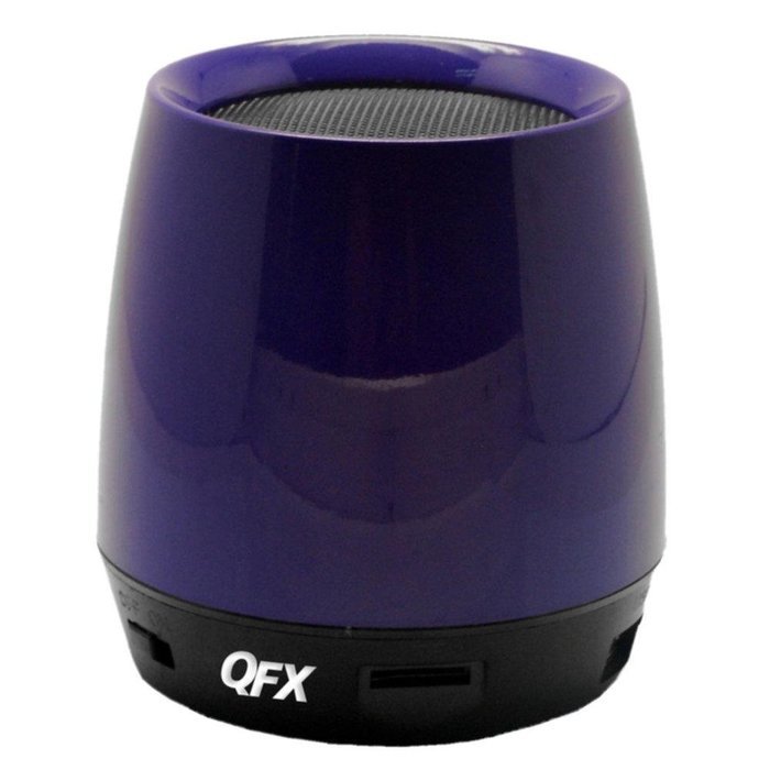 QFX Bluetooth Speaker with Microphone FM/USB/Micro-SD-Blue consumer ...