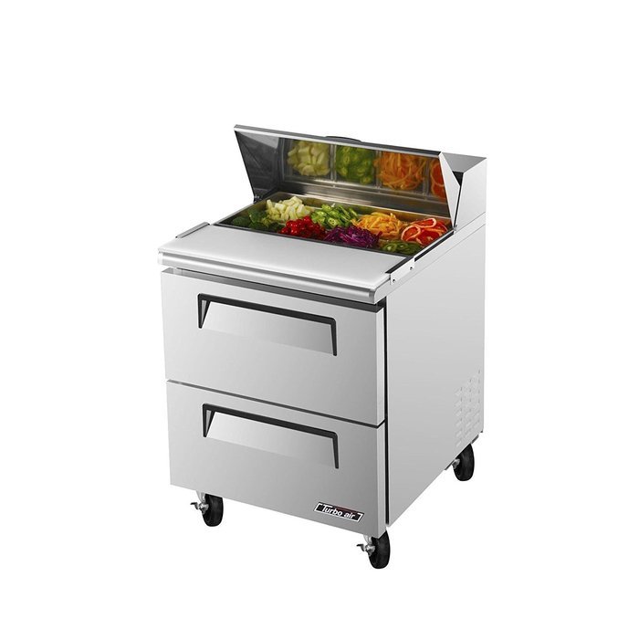 Turbo Air - Super Deluxe 8 Pan 2 Drawer Stainless Refrigerated Sandwich ...