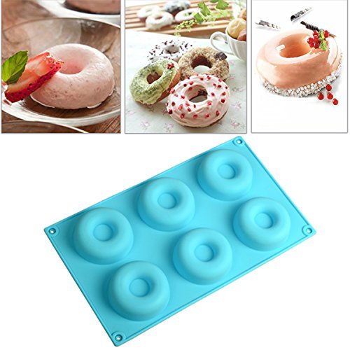 6 Cavities Silicone Doughnut Biscuit Molds Cake Chocolate Pudding Mould ...