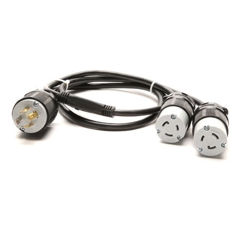 NEMA L14-30P to 2x L6-20R Y Splitter Cord - 10 Foot, 20A/250V, 12/3 AWG ...