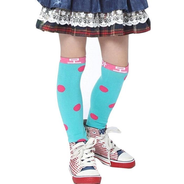 Banggood 1pair Children Candy Polka Dot Kids Long Socks N3 free image ...
