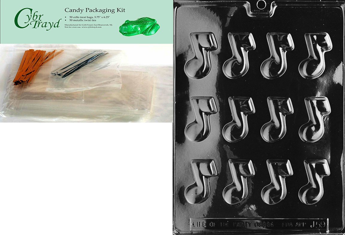 Cybrtrayd J059 Musical Note Chocolate Candy Mold with Exclusive ...