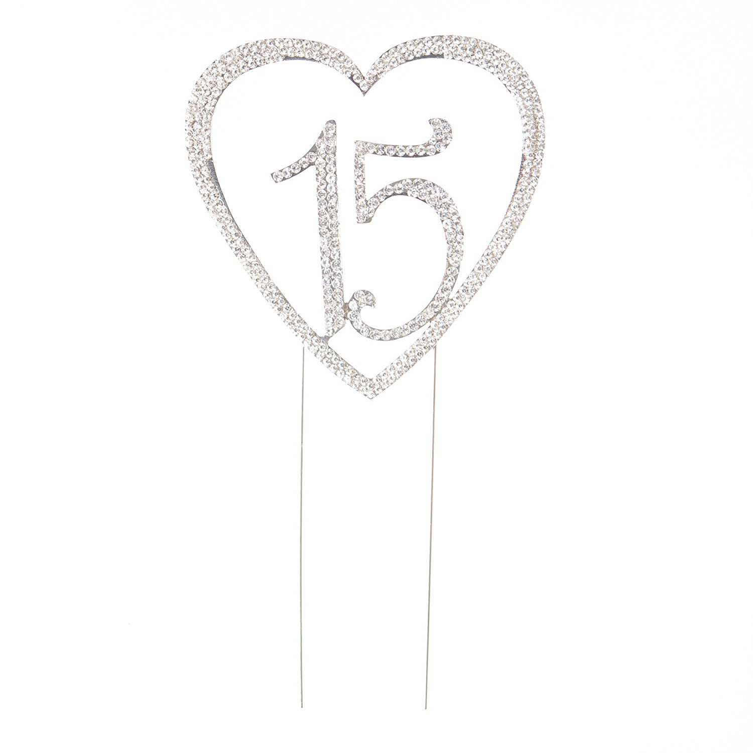 15 Cake Topper 15th Birthday Anniversary Quinceañera Rhinestone Number ...