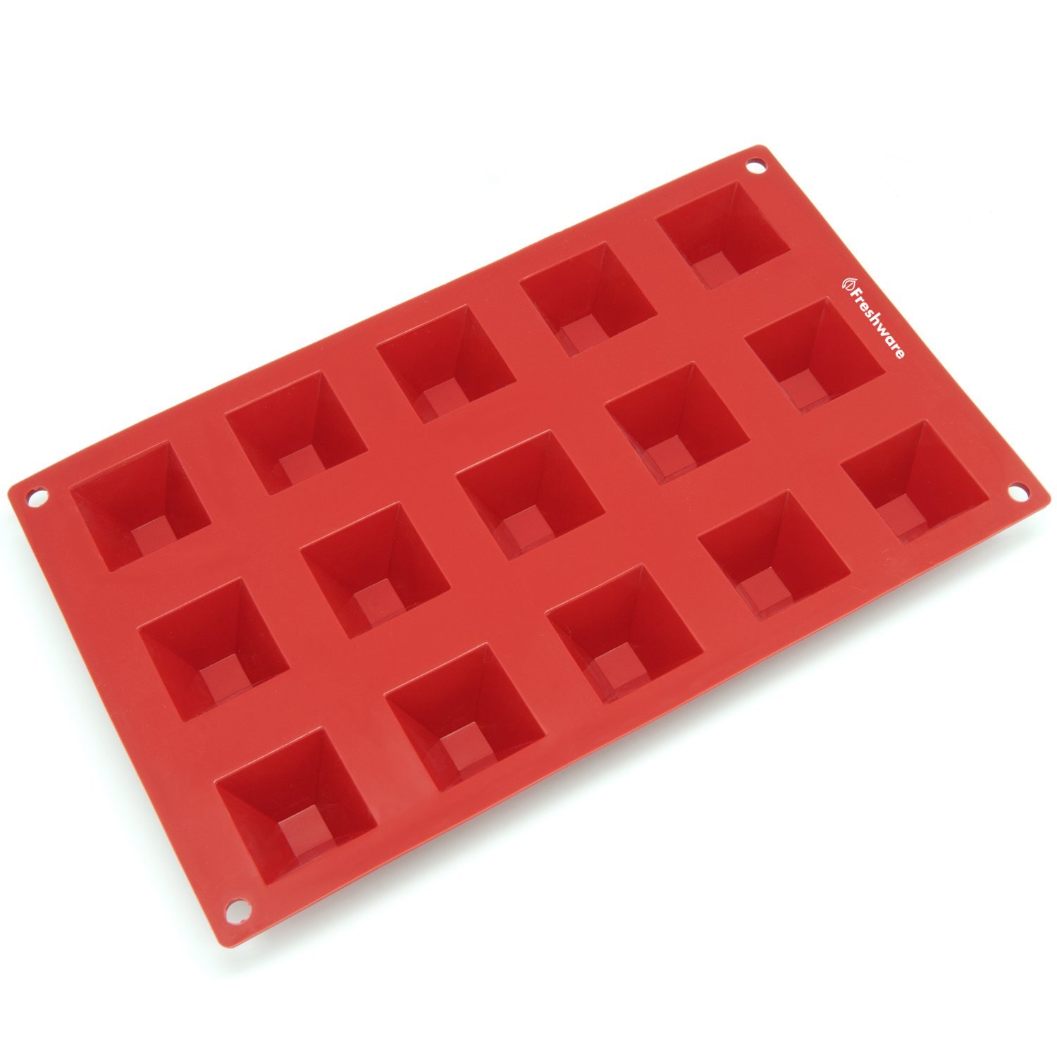 Freshware SM-101RD 15-Cavity Silicone Mini Pyramid Chocolate, Candy and ...