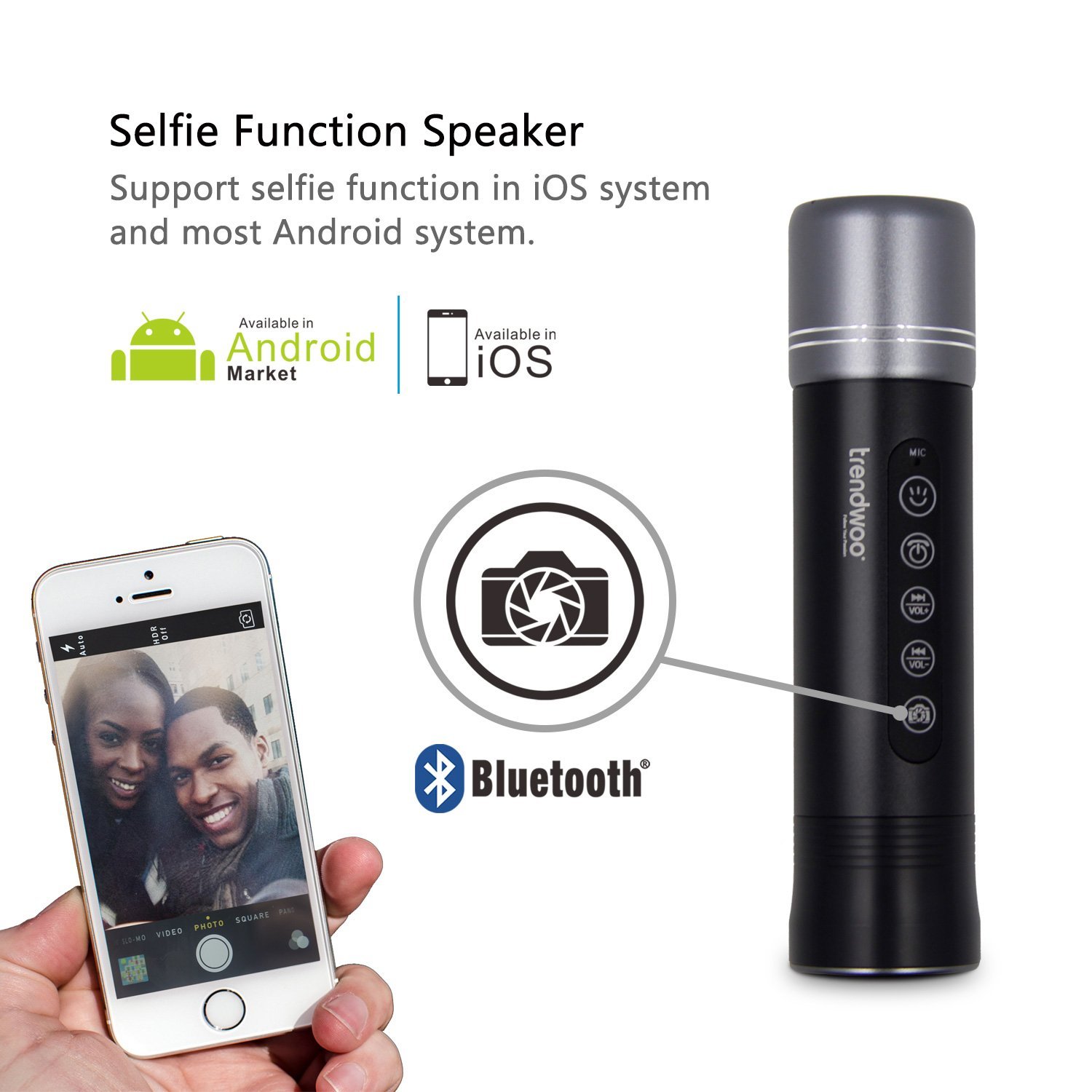 Trendwoo Outdoor Bicycle Bluetooth Speakers Waterproof Rechargeable LED Flashlight with Bike ...