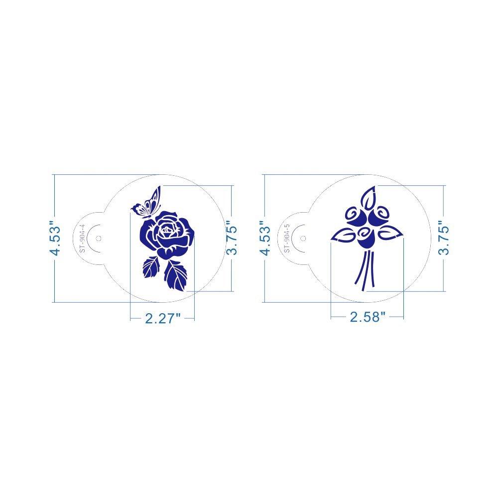 ART Kitchenware 6pcs/set Wedding Roses Cookie Cake Stencil Set Sugar ...