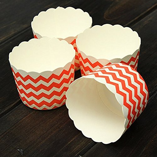 50Pcs Wavy Paper Cake Cup Liners Baking Cupcake Muffin Pastry N8 free ...